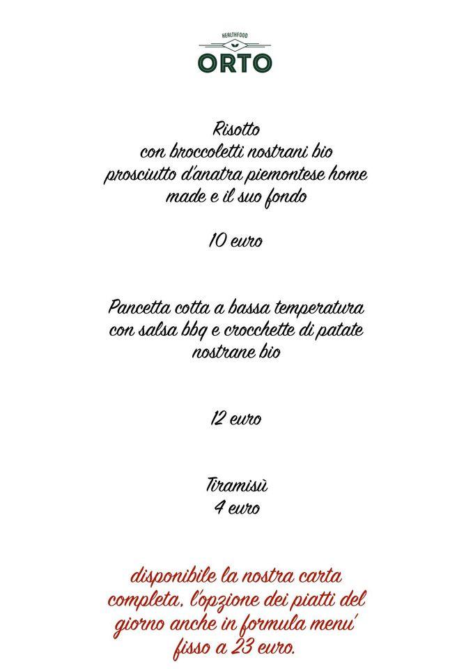 Menu at Orto pub & bar, Imperia