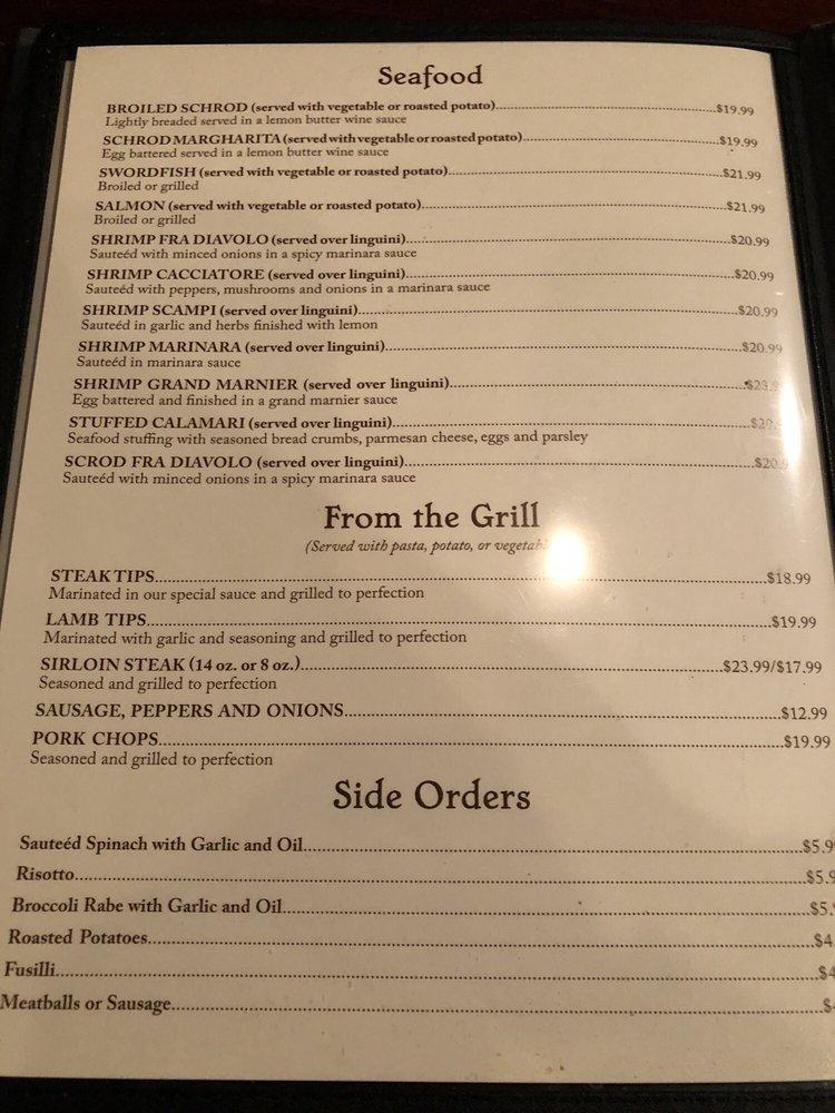 Menu at Sabatino's Restaurant, Wakefield, 330 Main St