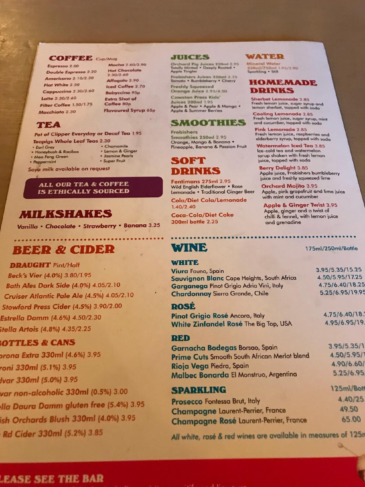 Menu at Fuego Lounge restaurant, Lewes