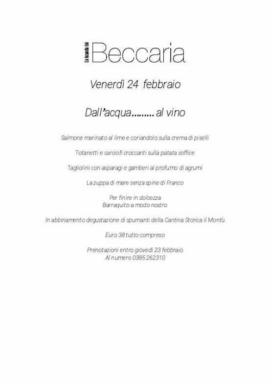 Menu da La Locanda dei Beccaria ristorante, Montù Beccaria