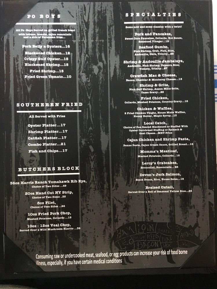 Menu at Leroy's Southern Kitchen & Bar, Punta Gorda
