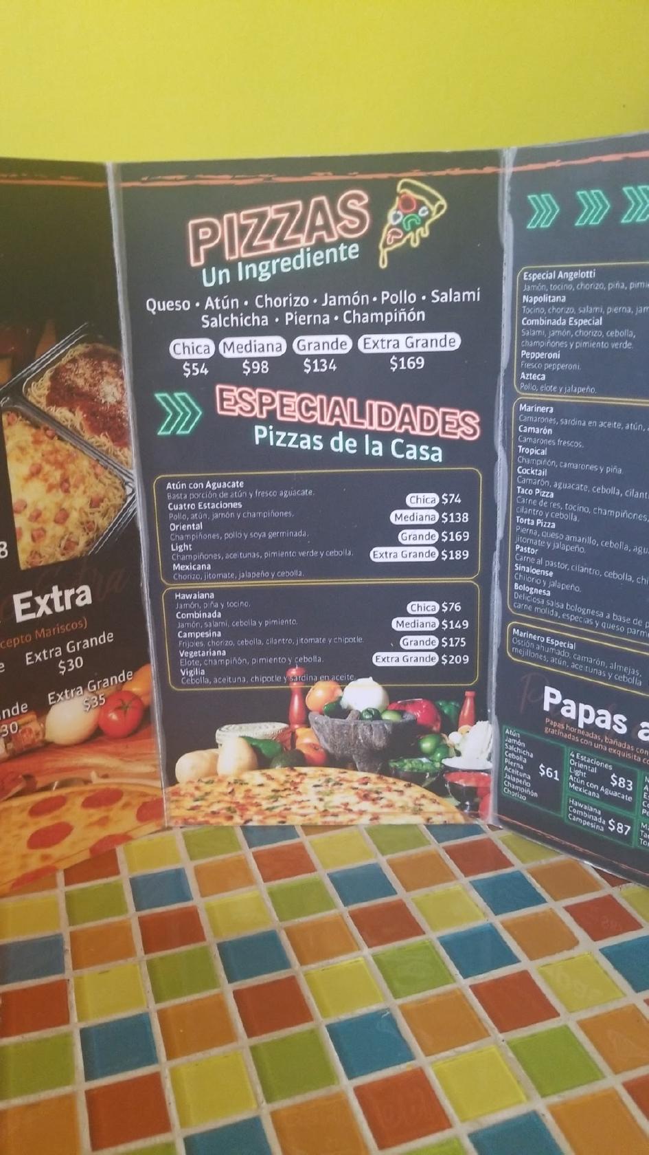 Menu at Pizza Angelotti pizzeria, Coscomatepec de Bravo