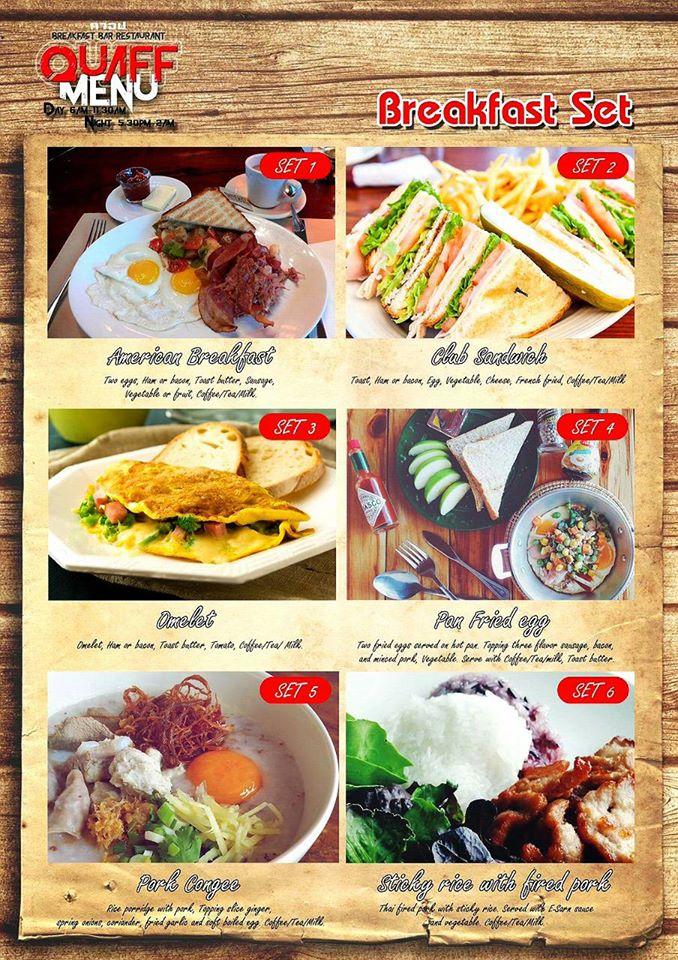 Menu at Quaff Bar & Restaurant, Ao Nang