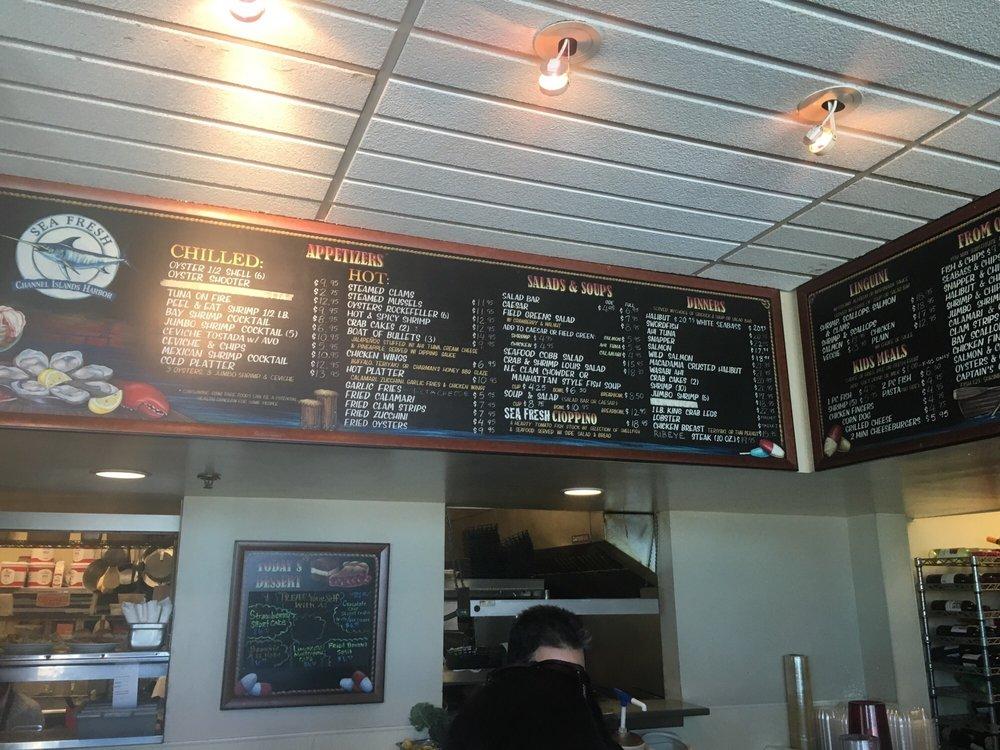 Menu at Sea Fresh Channel Islands restaurant, Oxnard