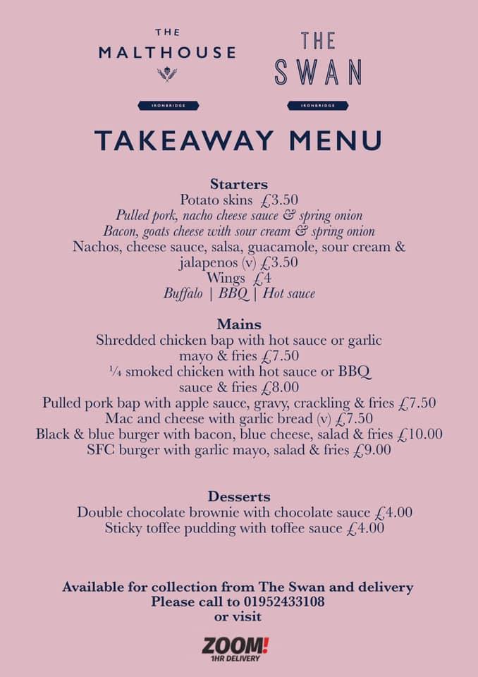 Menu at The Swan Taphouse pub & bar, Ironbridge