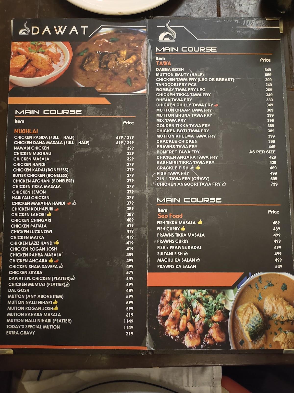 Menu at Dawat Food Resort, Vadodara