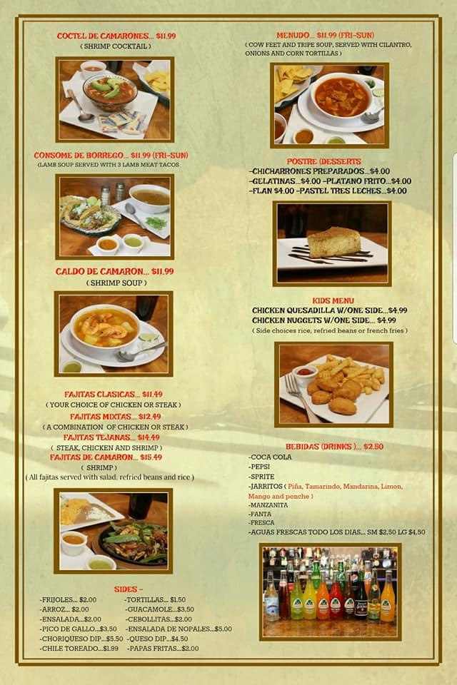 Menu at La Comercial Tienda & Mexican Cuisine restaurant, Chesapeake