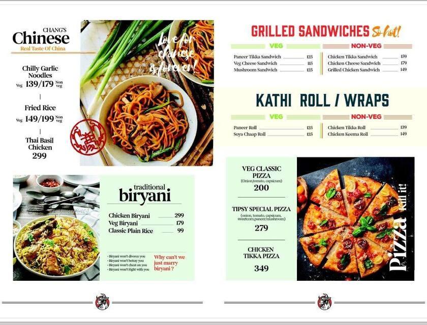 Menu at THE TIPSY BULLS, Chandigarh