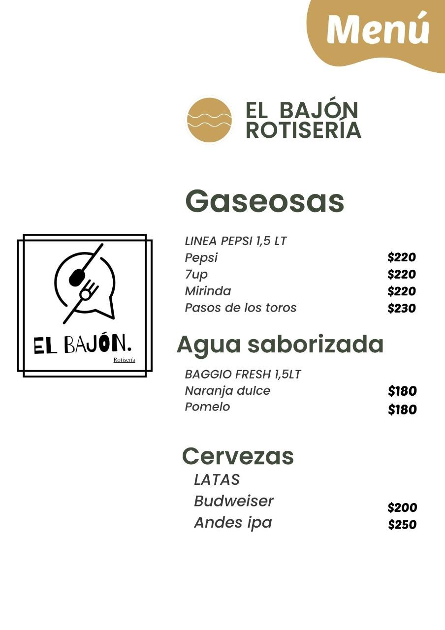 Carta del restaurante El Bajón Rotisería, Bernal Oeste