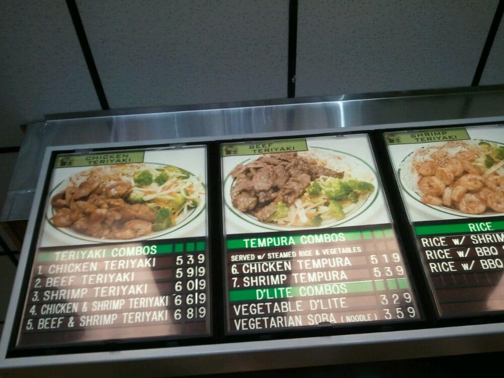 Menu at Fuji Teriyaki restaurant, Miami Beach, A Washington Ave