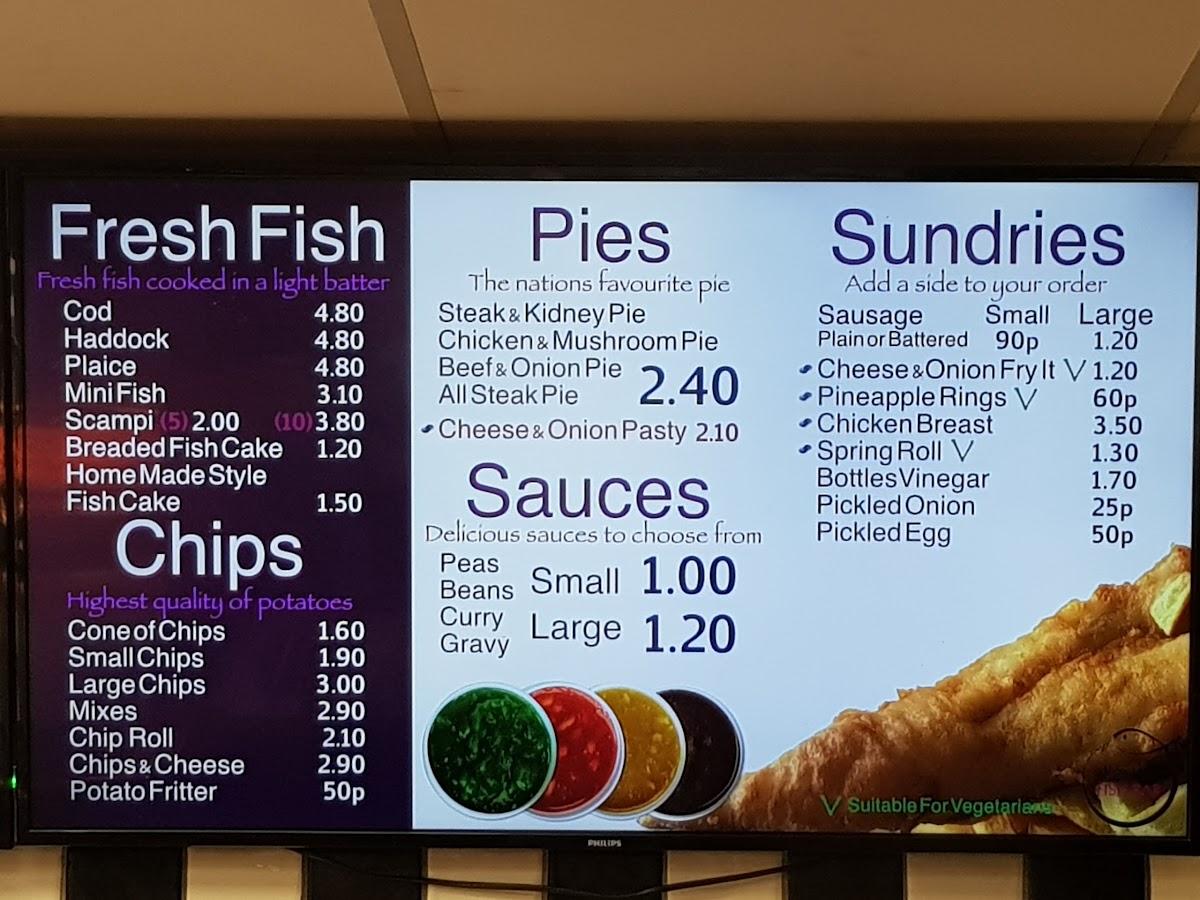Menu at Allestree Fish Bar, Derby