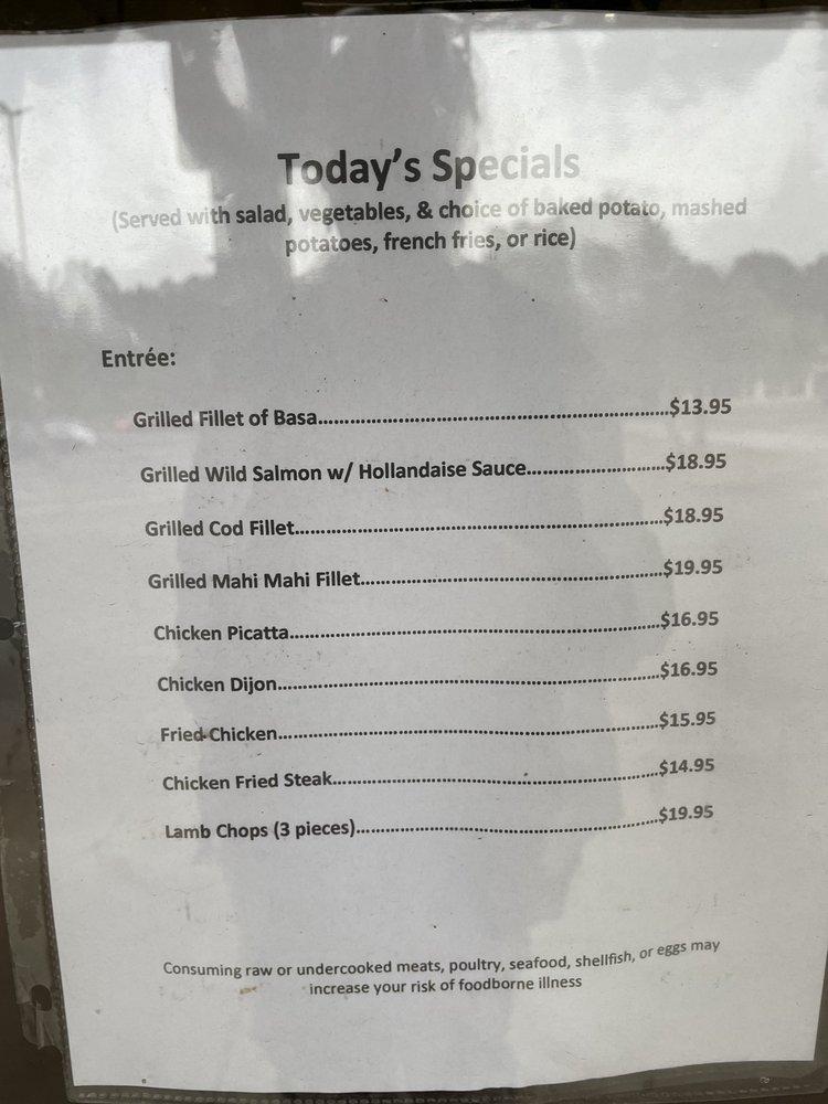 Menu at City Grill restaurant, Pacifica