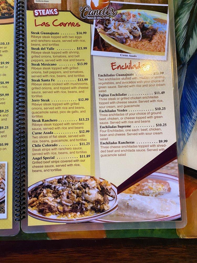 Menu at Canelo's Mexican Grill and Bar, Clinton