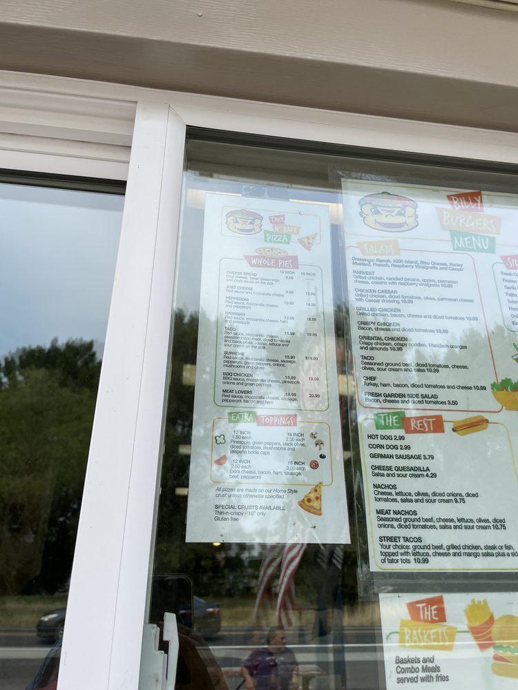 Menu at Billy Burgers Drive Inn fast food, Wilbur