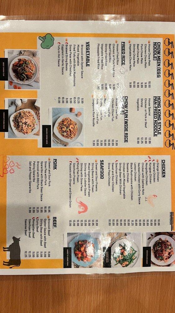 Menu at Mei Mei restaurant, Patterson