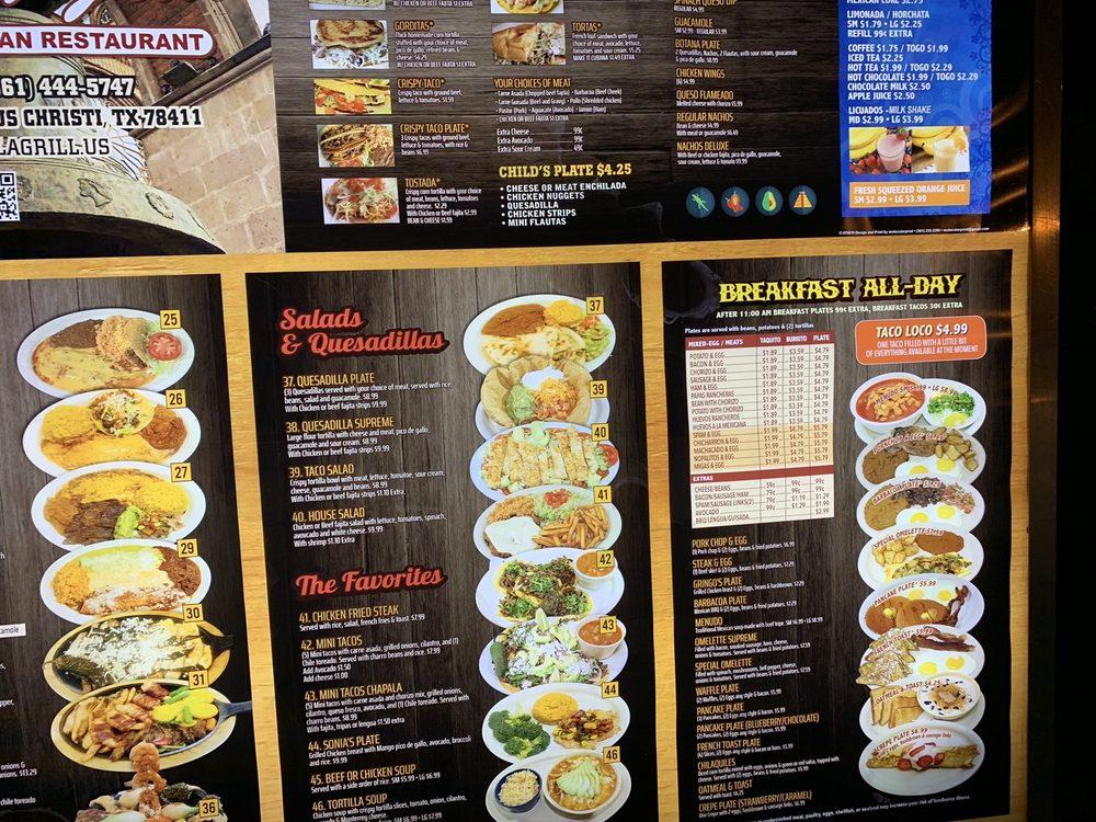 Menu at Chapala Grill Mexican Restaurant, Corpus Christi