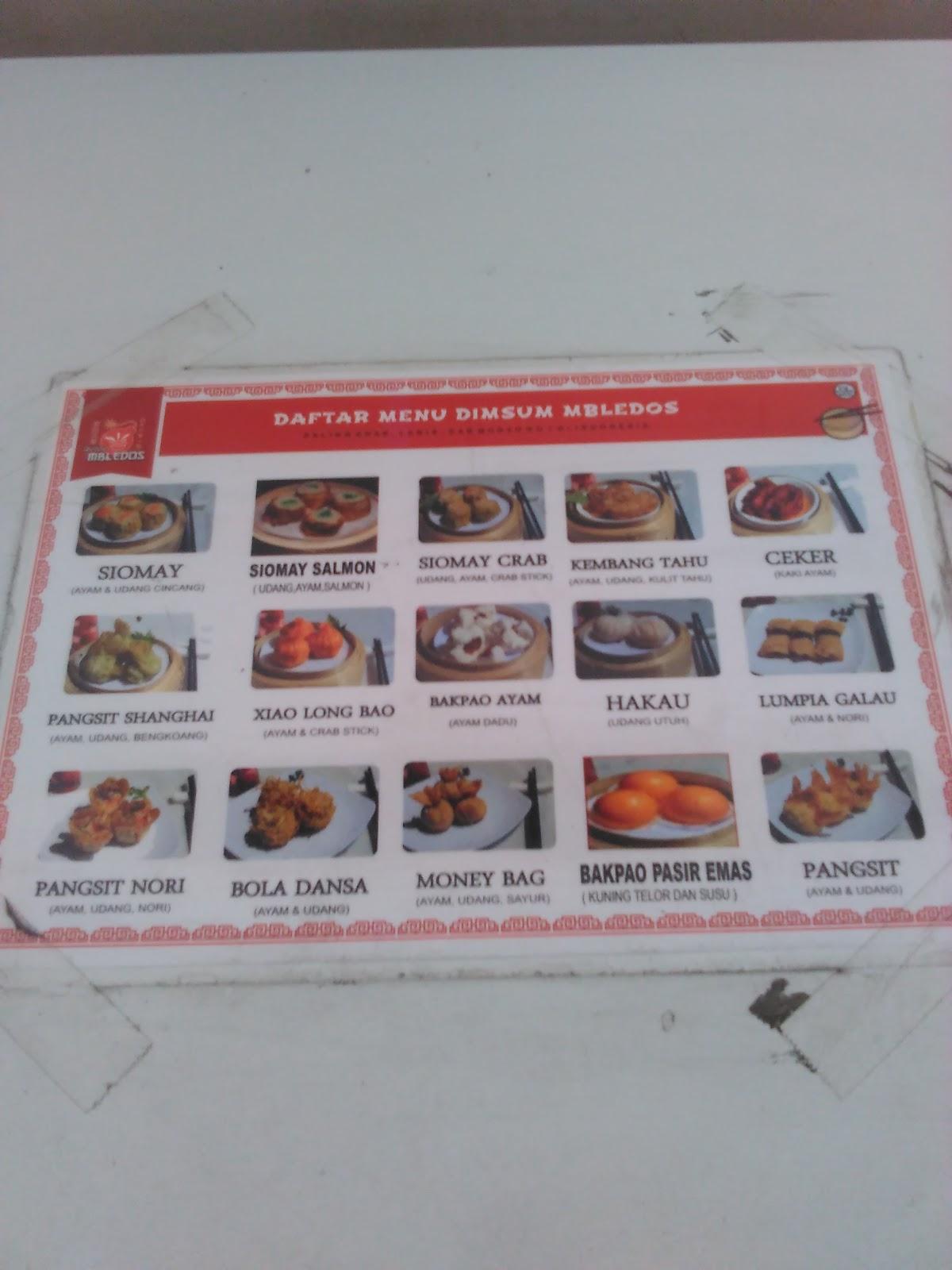 Menu at Dimsum Mbledos Klp.Gading restaurant, North Jakarta, Jl. Harpa 1