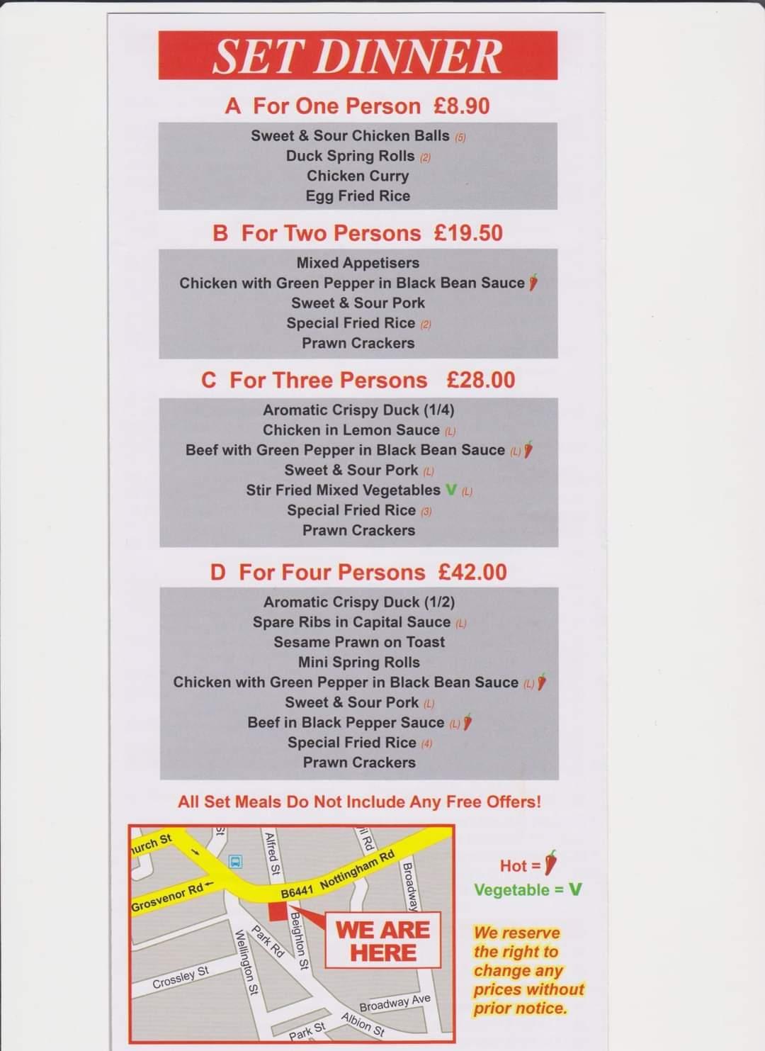 Menu at Family House restaurant, Ripley