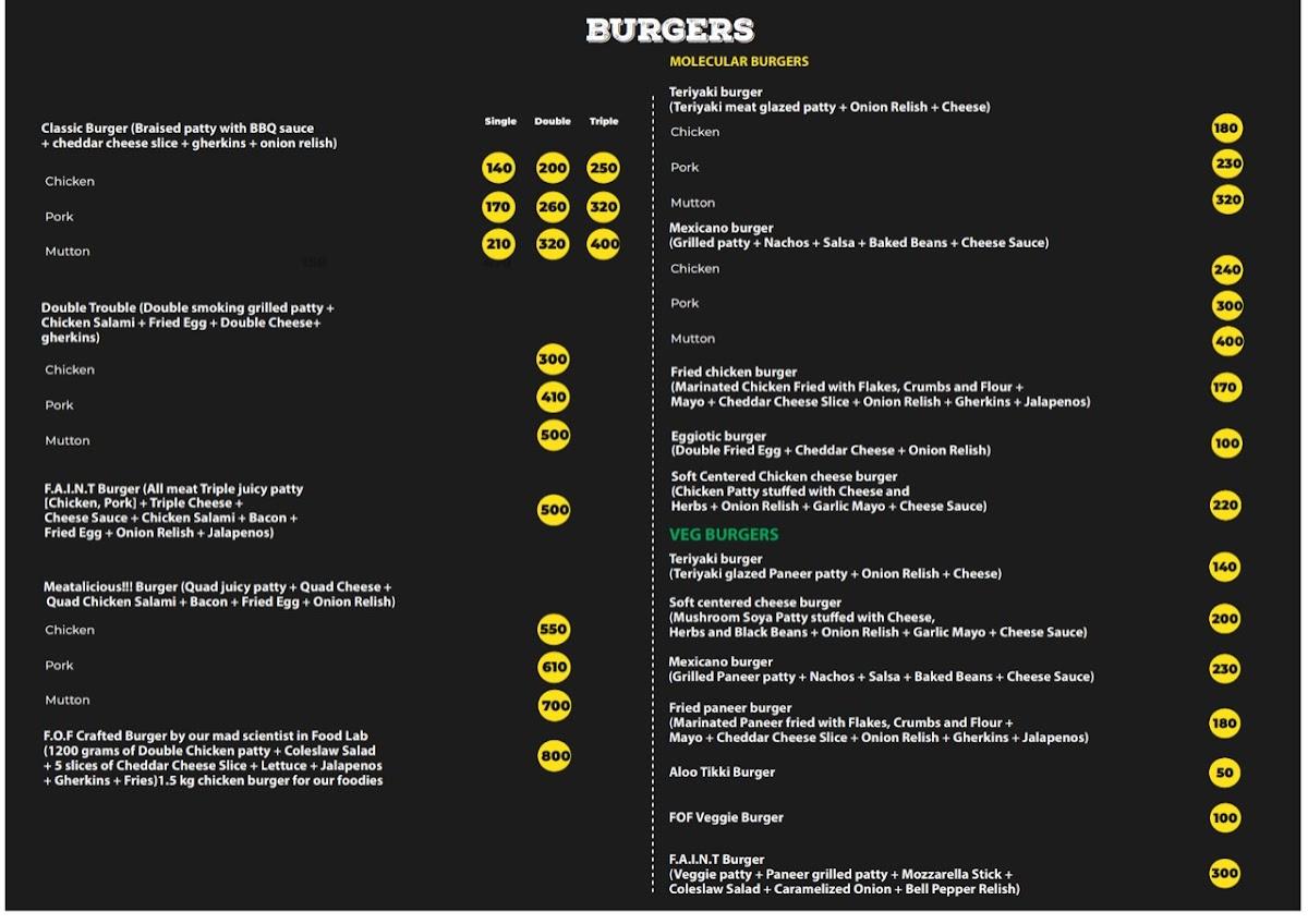 Menu at Focus on Food, Mumbai