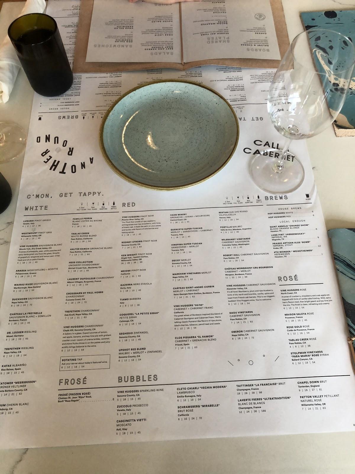Menu at Sixty Vines pub & bar, Houston
