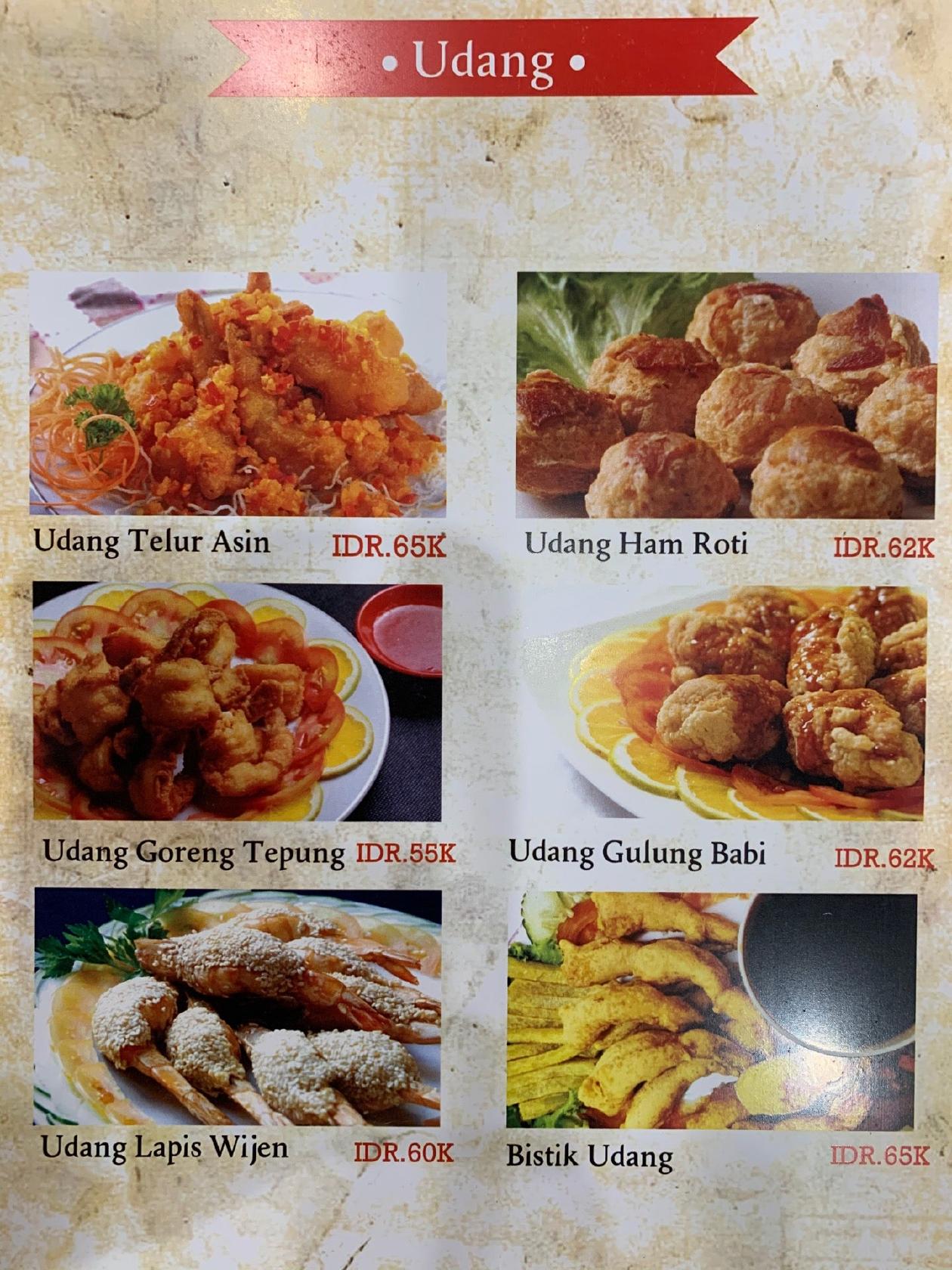 Menu at Gang djangkrik restaurant, Indonesia, Manyar Kertoarjo 104