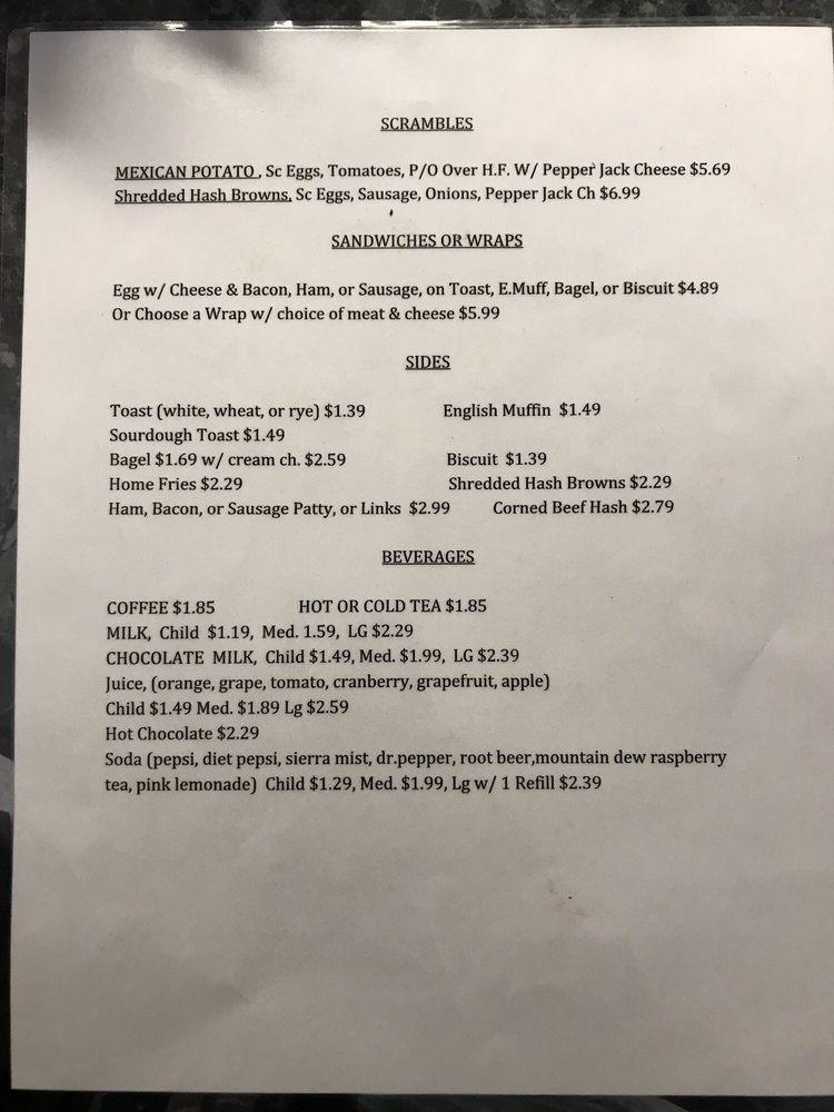 Menu at Kozy Korner restaurant, USA, NY-226