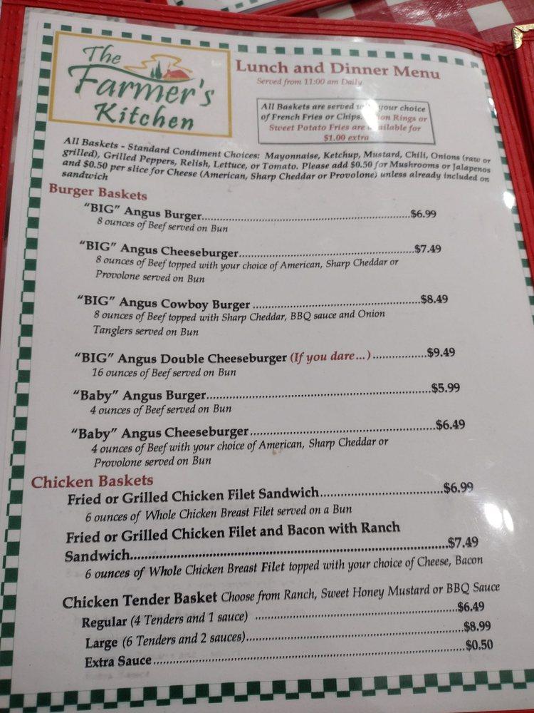 Menu at The Farmer's Kitchen restaurant, Bunn