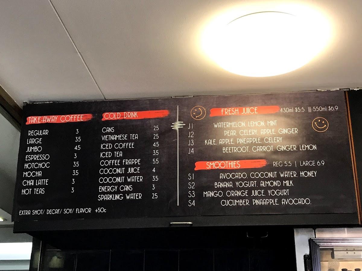 Menu at Nem Viet North Sydney restaurant, North Sydney