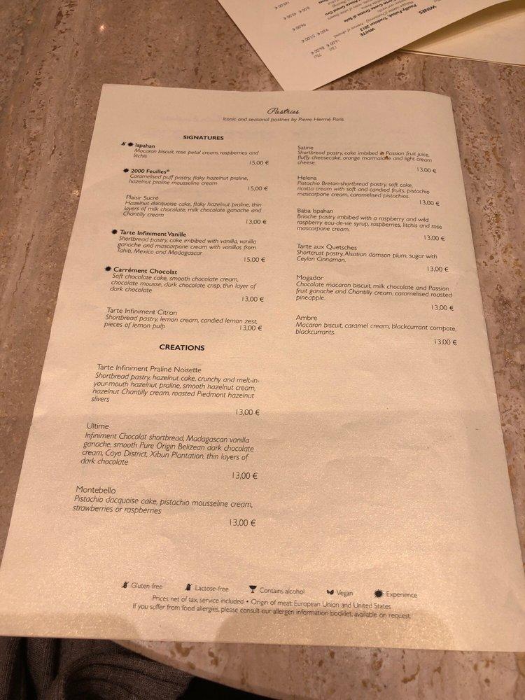 Menu at LE CAFÉ PIERRE HERMÉ, Paris, Pl. de la Résistance