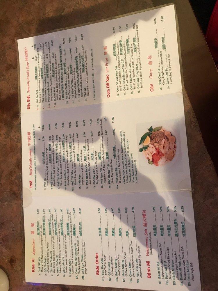 Menu at Pho Tan Vietnamese Restaurant Beef Noodle Soup & Bubble Tea ...