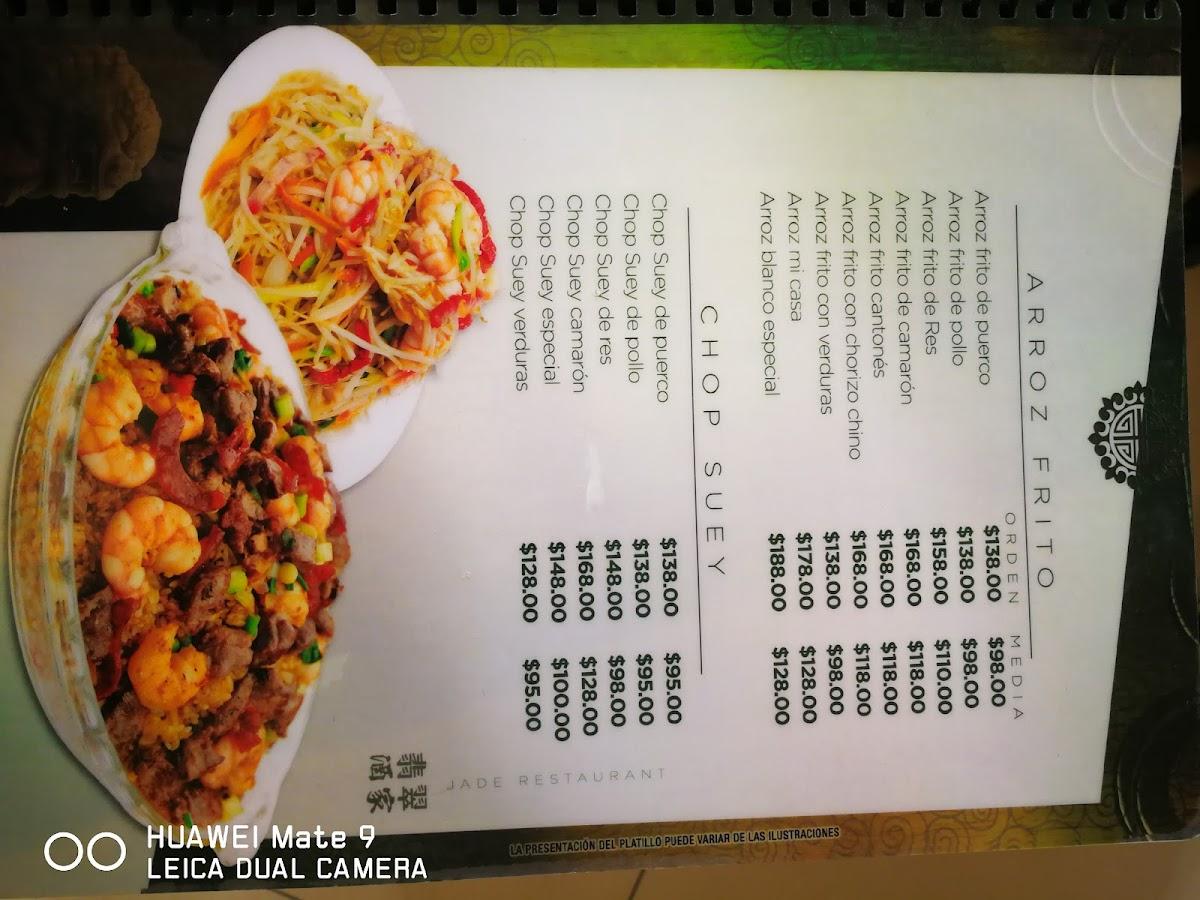 Carta de Jade Restaurant, Mexicali, Blvd. Benito Juárez 4539