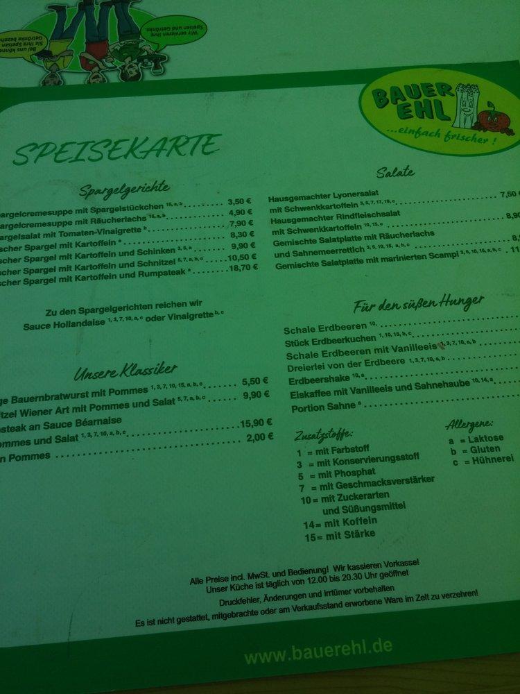 Menu at Bauer Ehl, Saarlouis, Sablonhof 1