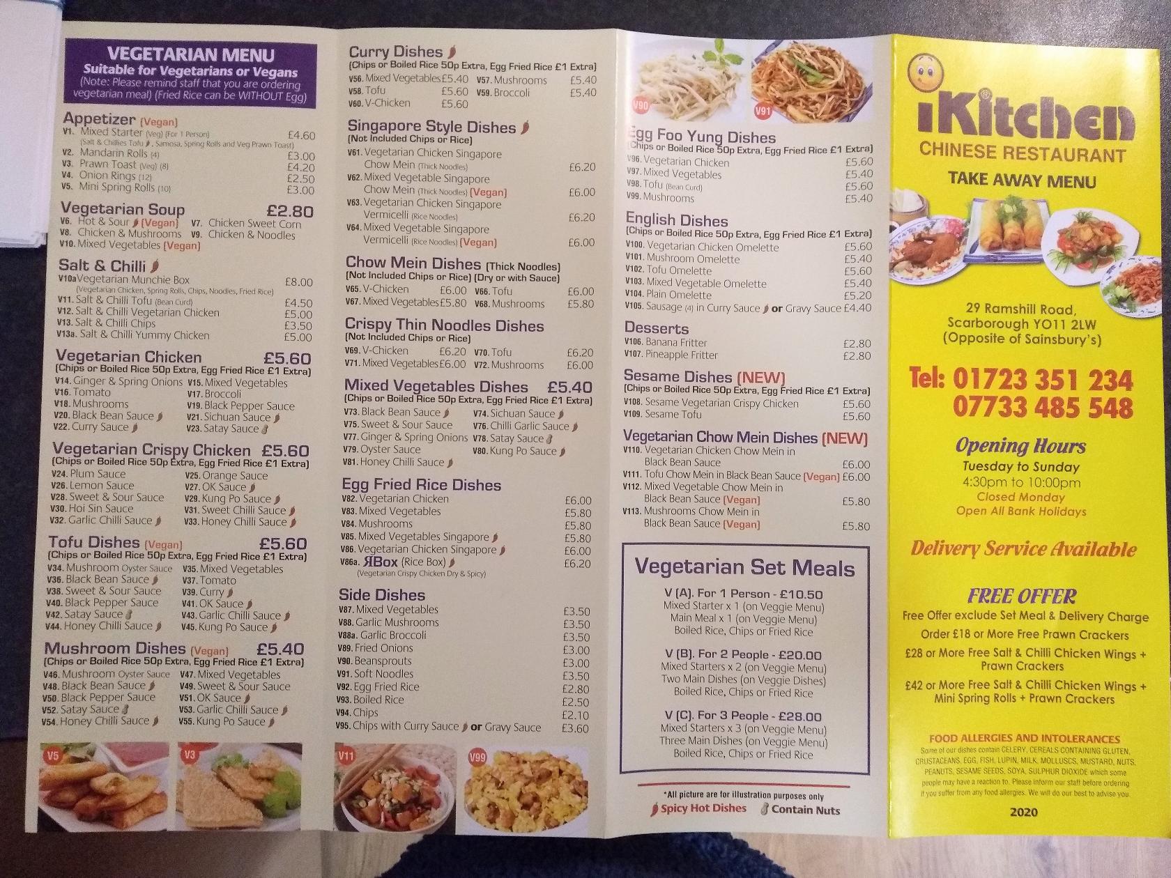 Menu at Ikitchen Chinese restaurant, Scarborough