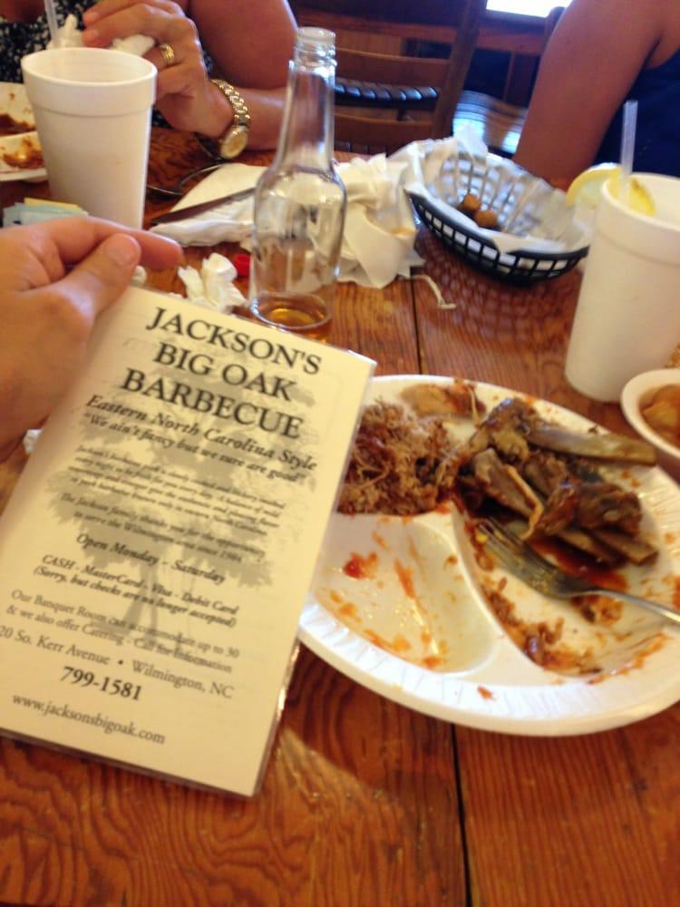 Menu at Jackson's Big Oak Barbecue, Wilmington