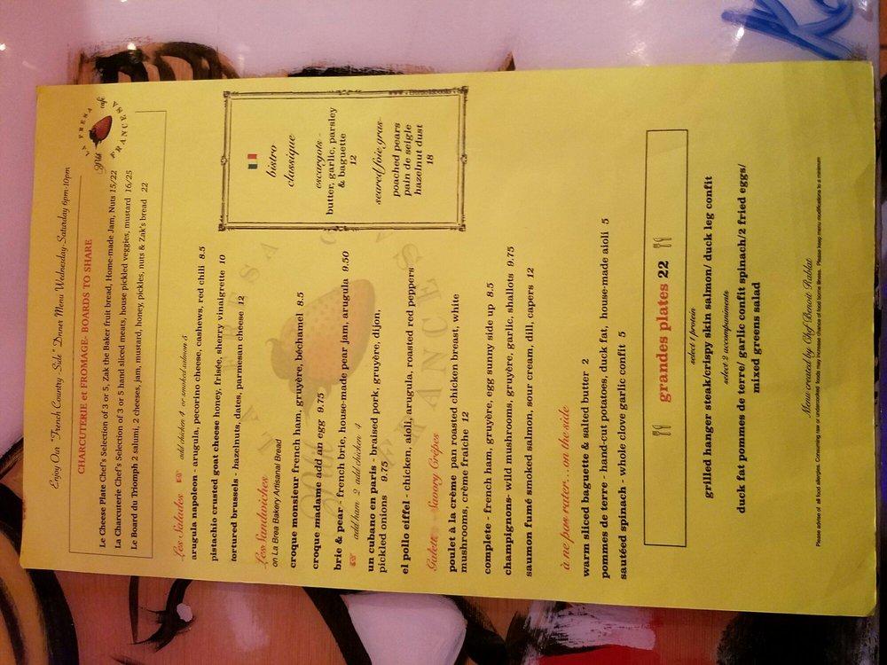 Menu at La Fresa Francesa pub & bar, Hialeah