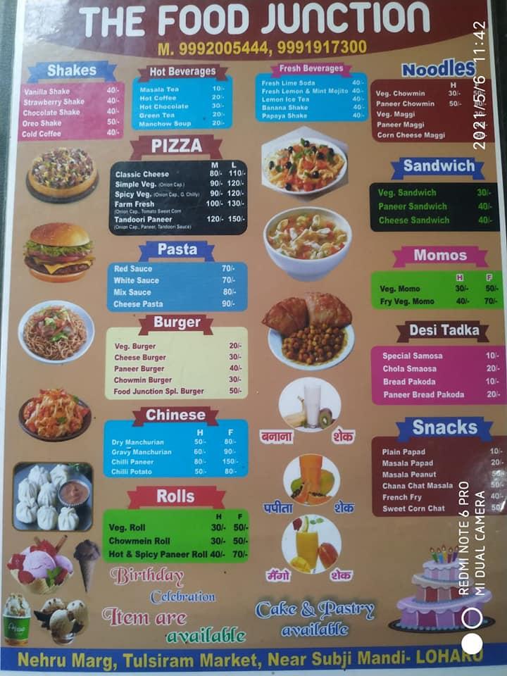 Menu at The FOOD Junction, Loharu