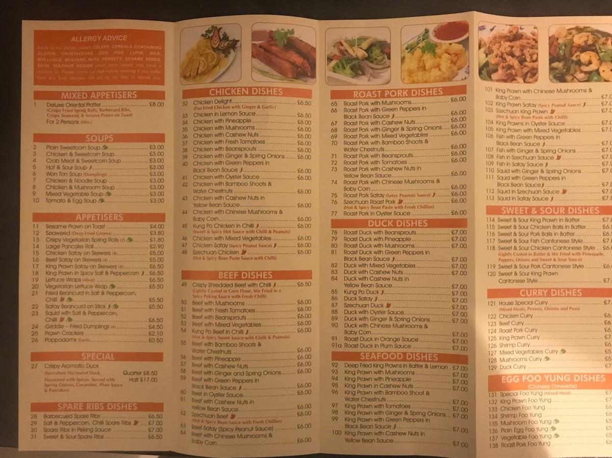 Menu at Good Fortune fast food, Cardiff