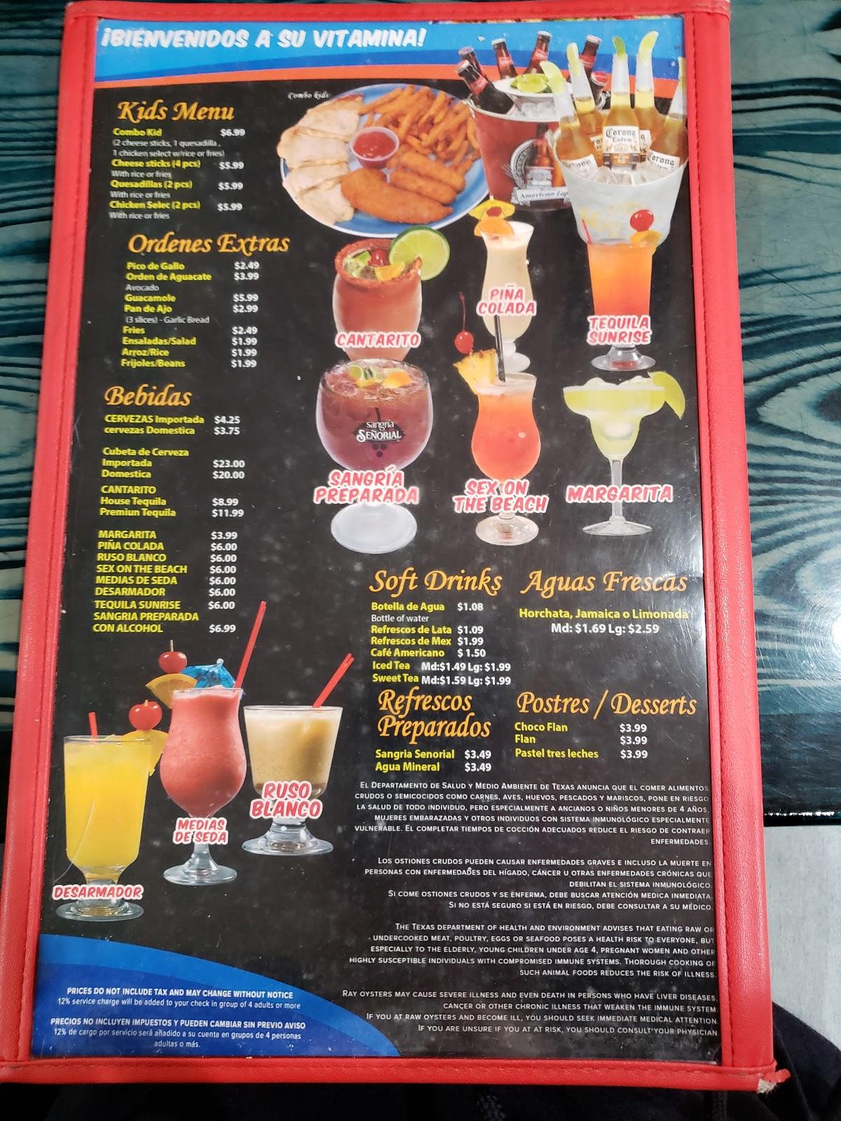Menu at Las Islitas restaurant, Houston