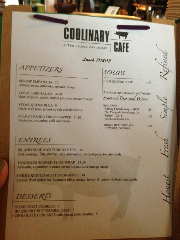 Menu at Coolinary pub & bar, Palm Beach Gardens