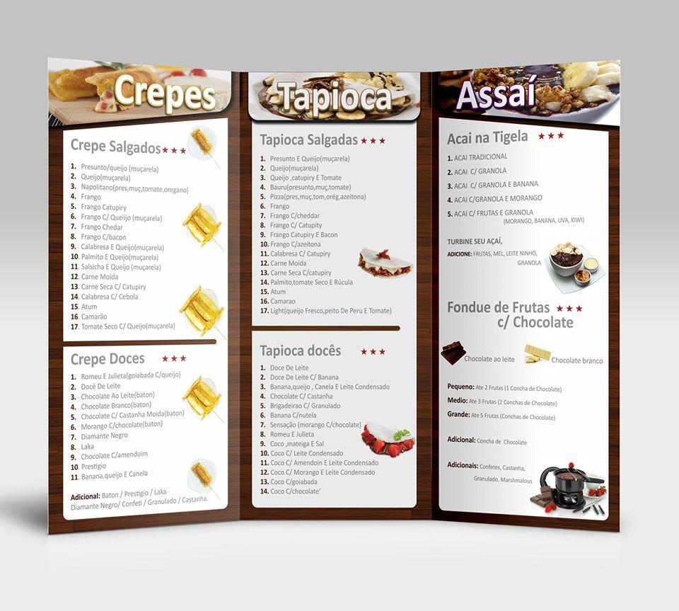 Menu at Crepe Mania, Marialva, Av Cristovao Colombo