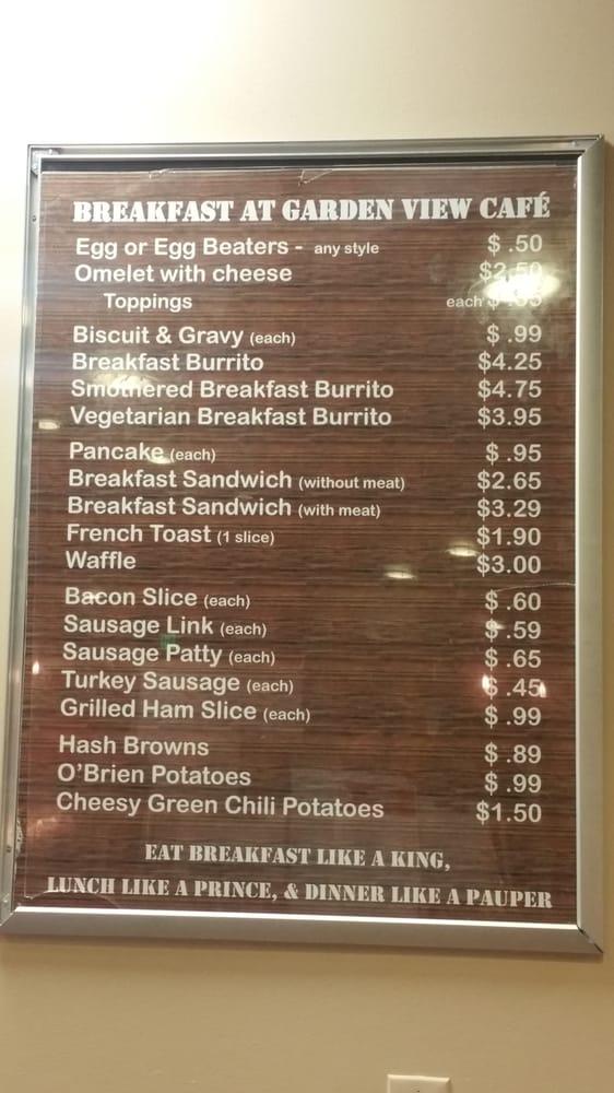 Menu at Garden View Cafe, Aurora