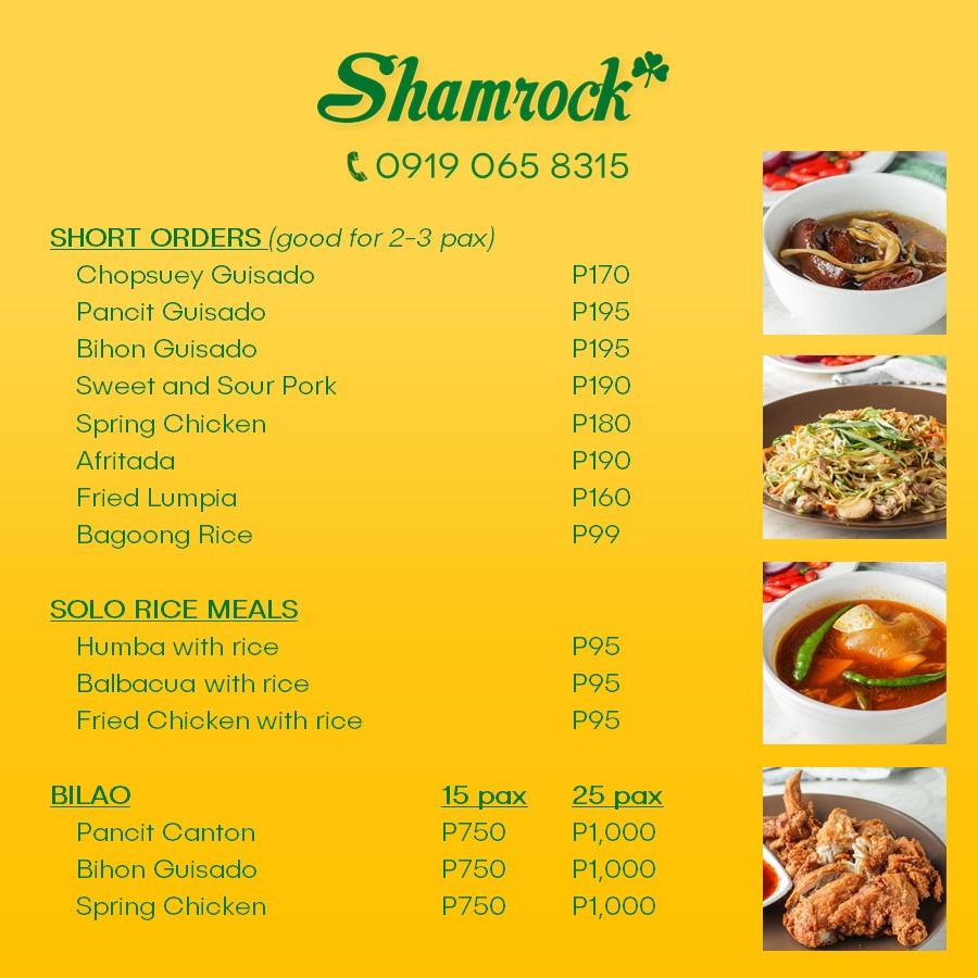 Menu at Shamrock Pasalubong Center BBQ, Cebu City, Honoria Paras Bldg