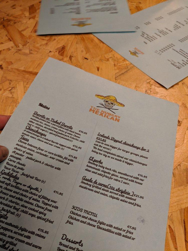 Menu at The Hungry Mexican Restaurant, Dublin, 5 Aston Quay