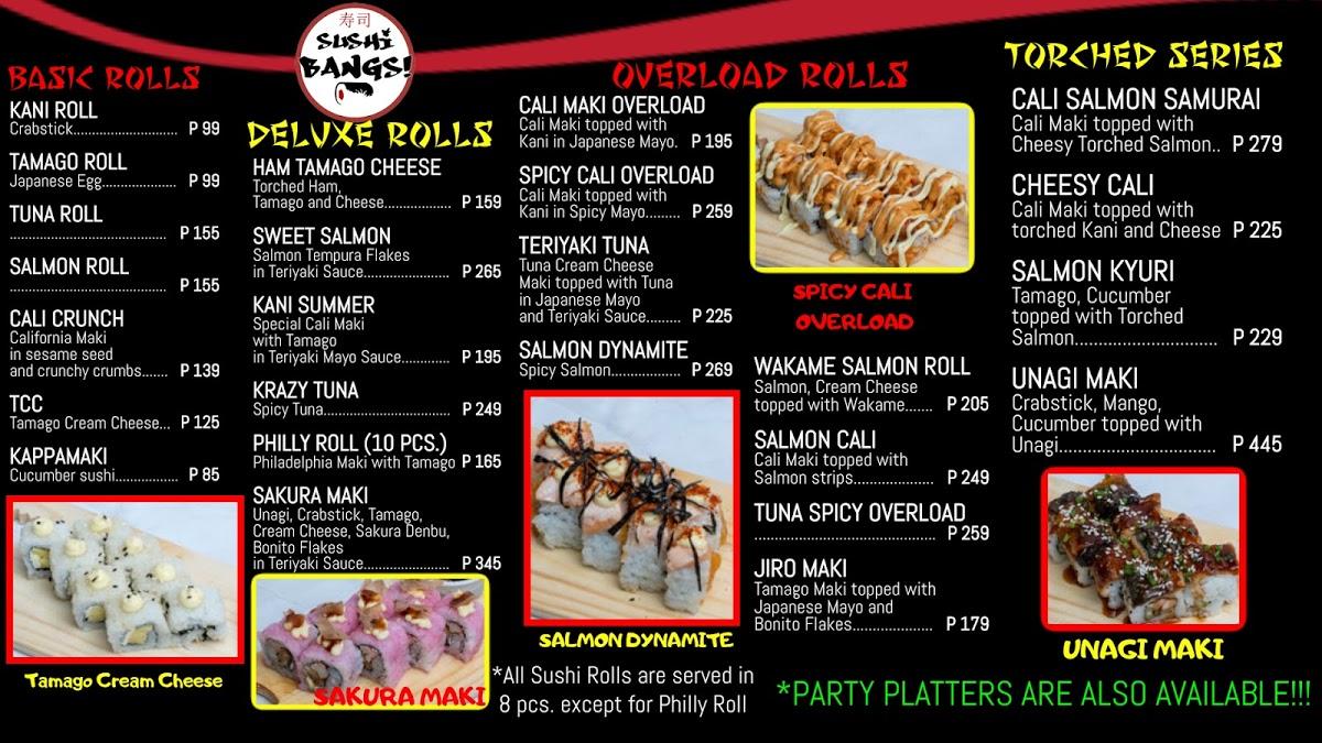 Menu at Sushi Bangs! Double Dragon Plaza Pasay Branch, Pasay