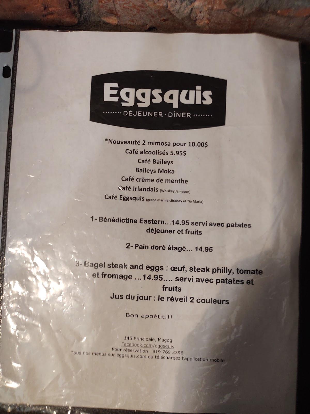 Menu au Eggsquis Magog restaurant, Magog