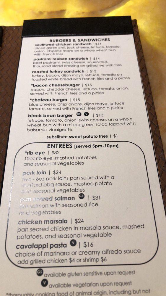Menu at Lobby Bar, Las Vegas, 3799 S Las Vegas Blvd