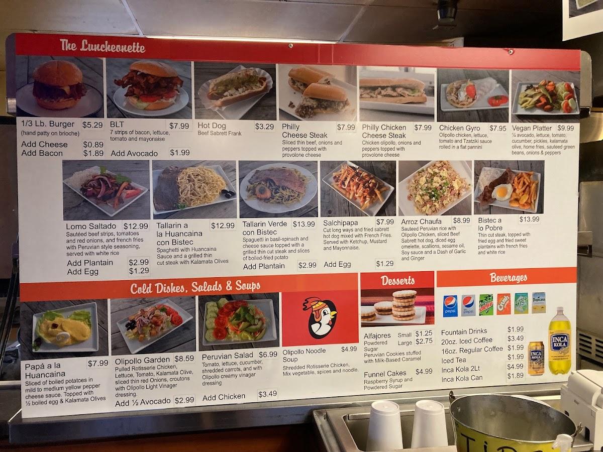 Menu at Oli Pollo restaurant, La Grange