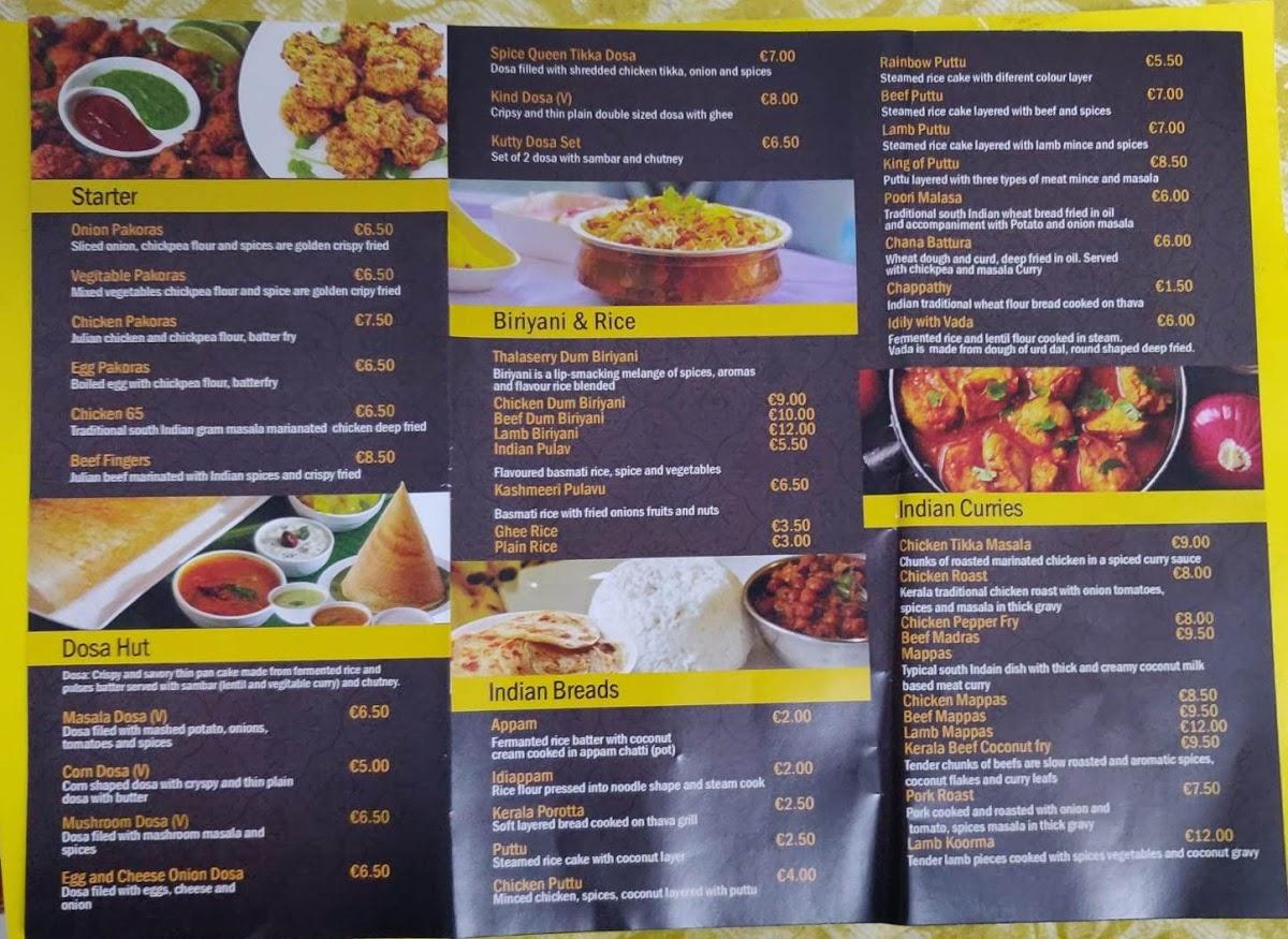Menu at Spice Queen South Indian Restaurant, Saint Paul's Bay