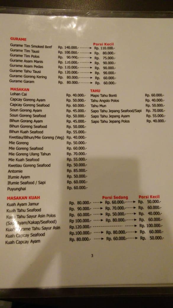 Menu at Bonti Restaurant, Indonesia, Jl. Terusan Pasirkoja No.347