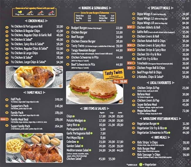 Menu at Barcelos Roodepoort - Florida CBD Halaal, Roodepoort